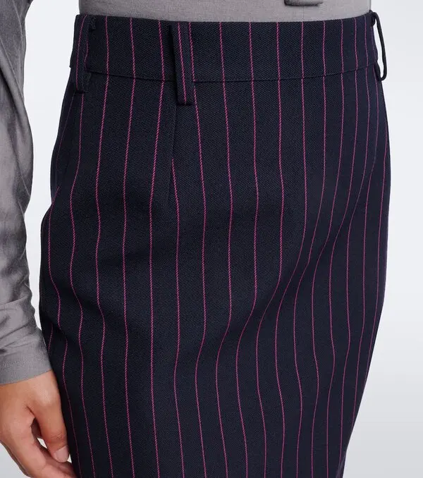 MUGLER Pinstripe Virgin Wool Pencil Skirt