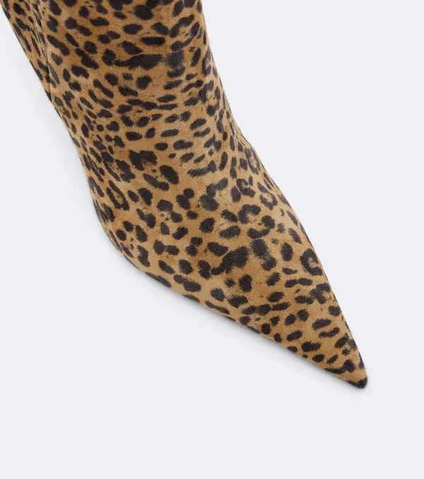Amina Muaddi Barbara Leopard-print Suede Ankle Boots