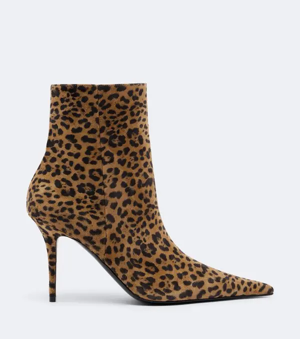 Amina Muaddi Barbara Leopard-print Suede Ankle Boots
