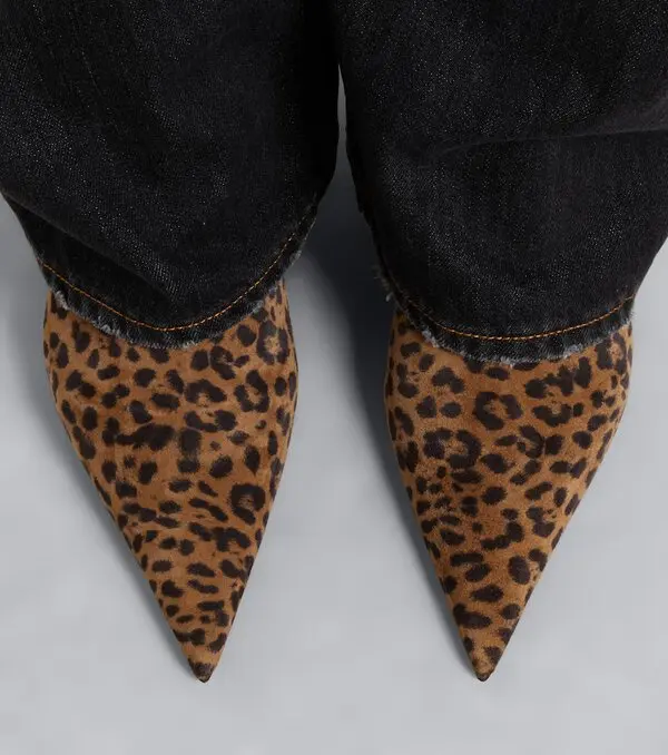 Amina Muaddi Barbara Leopard-print Suede Ankle Boots