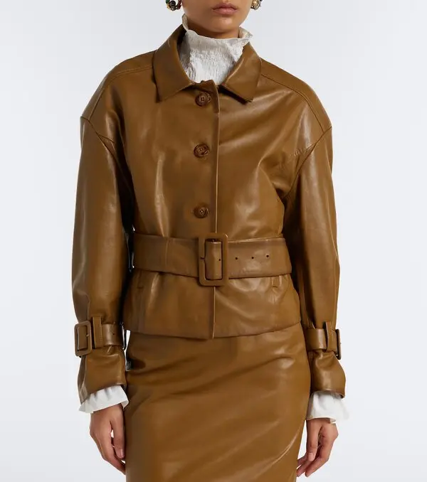 Dorothee Schumacher Sleek Statement Belted Leather Jacket