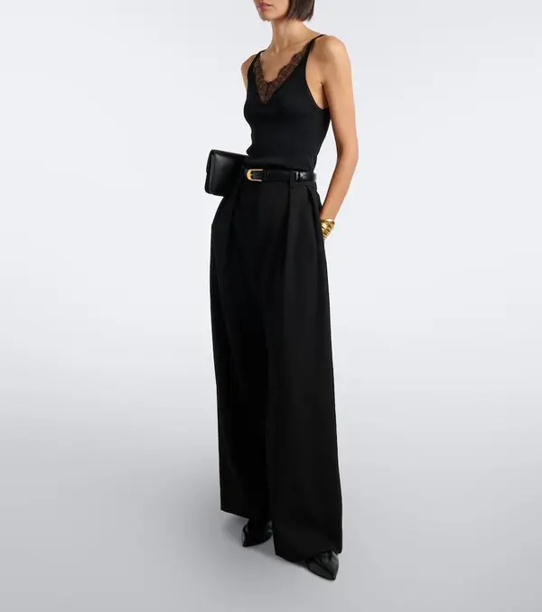 NILI LOTAN Aronia Ribbed-knit Silk Tank Top