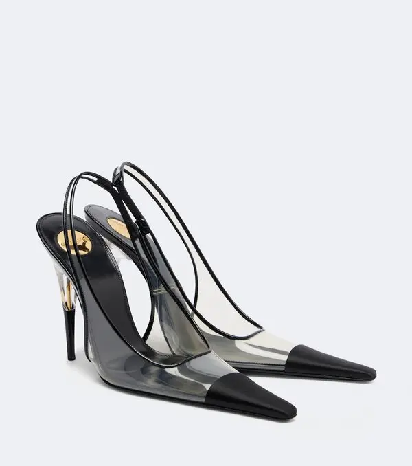 Saint Laurent Romy Tpu And Satin Slingback Pumps