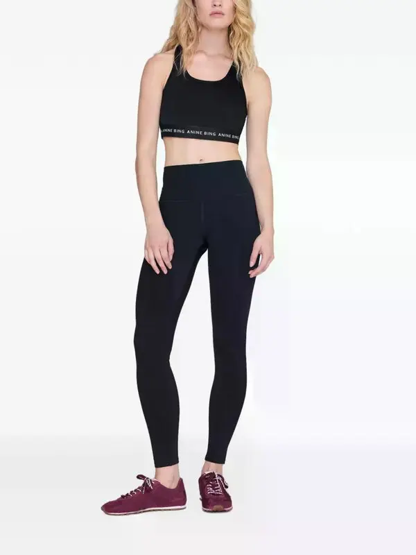 ANINE BING Dave Logo-print Leggings - Black