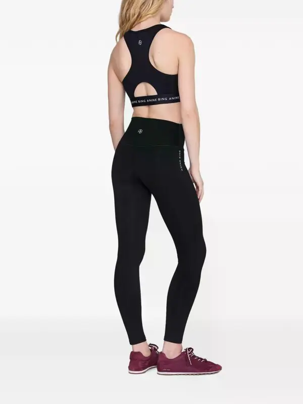 ANINE BING Dave Logo-print Leggings - Black
