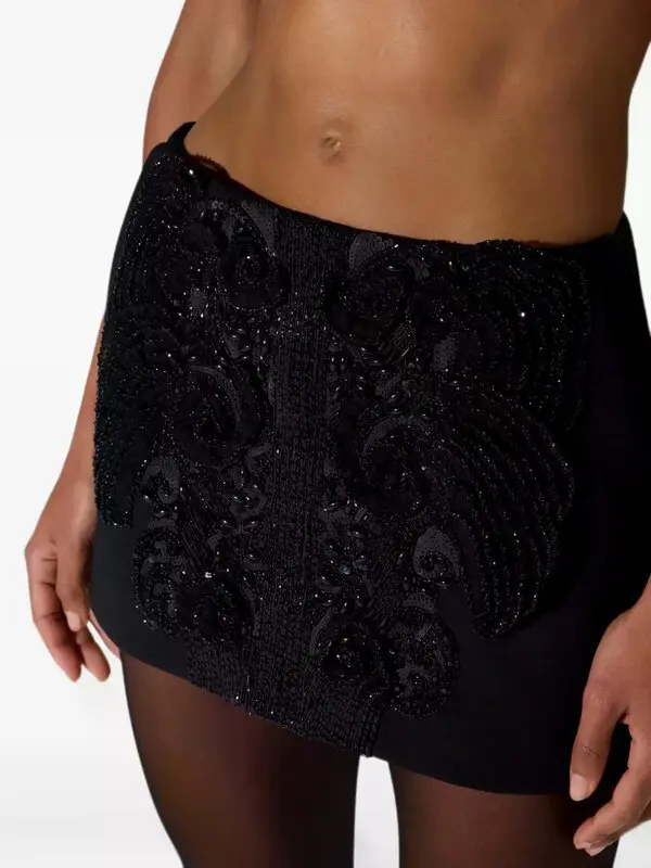 Elisabetta Franchi Double-layer Crêpe Miniskirt With Crystals