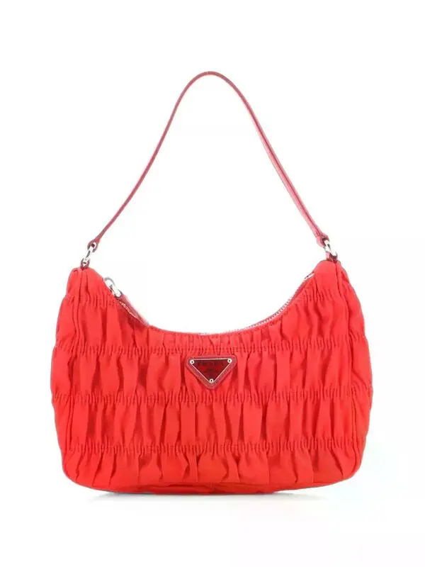 Prada Tessuto Gaufre With Saffiano Mini Hobo Bag