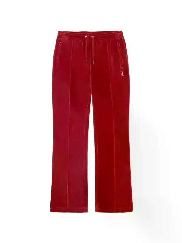 Juicy Couture Diamanté-embellished Velour Track Pants - Red