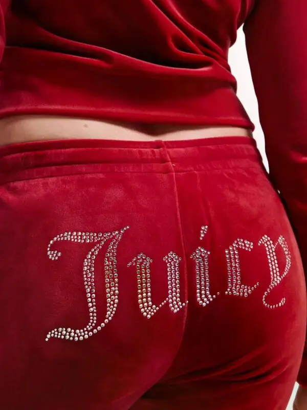 Juicy Couture Diamanté-embellished Velour Track Pants