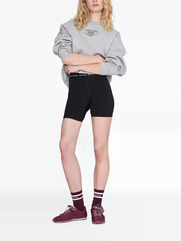 ANINE BING Sully Sporty Socks Burgundy And White Stripe