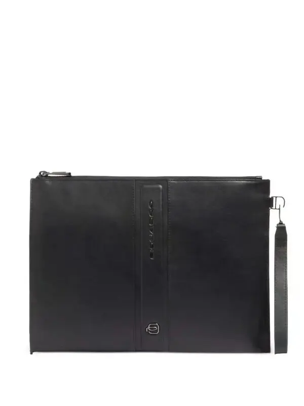 PIQUADRO Logo-plaque Clutch Bag - Black