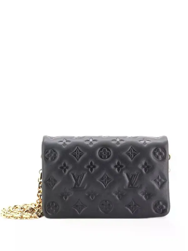 LOUIS VUITTON Coussin Pochette Monogram Embossed Lambskin Crossbody Bag
