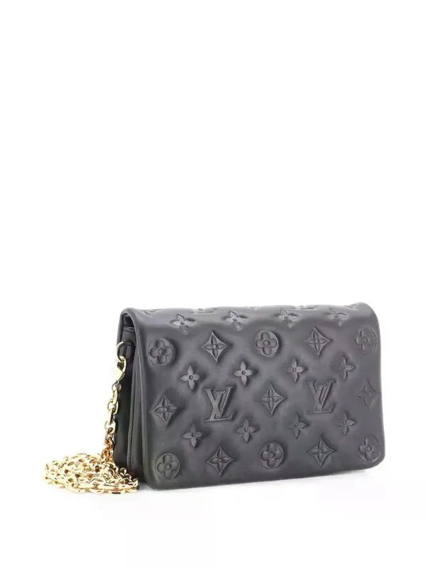LOUIS VUITTON Coussin Pochette Monogram Embossed Lambskin Crossbody Bag