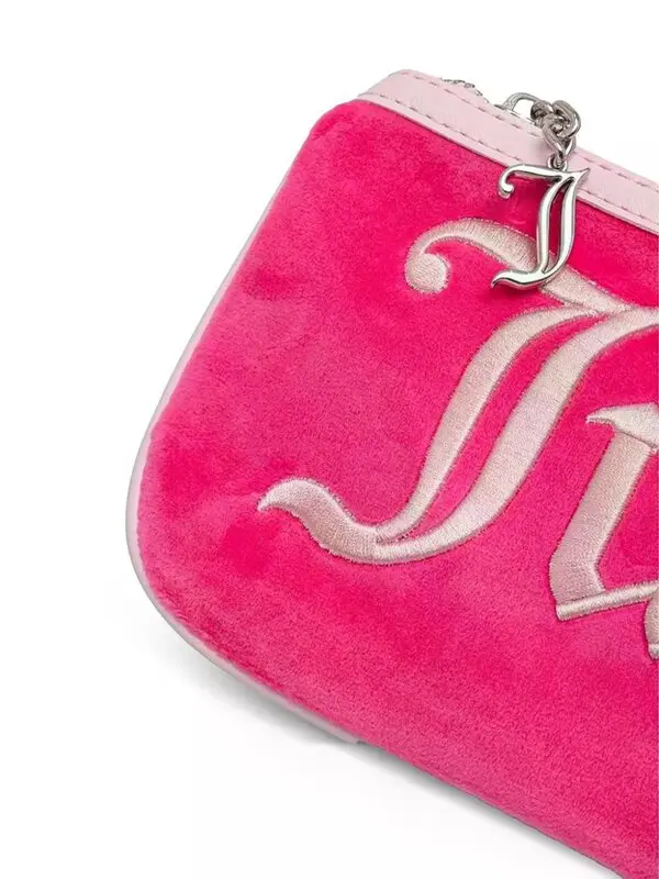 Juicy Couture Logo-embroidered Velvet Coin Purse - Pink