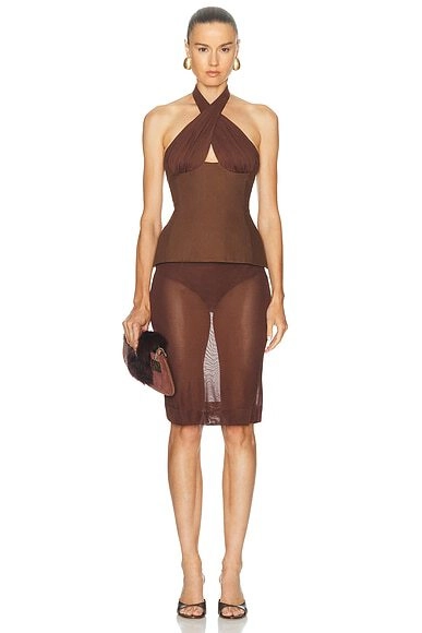 TAE PARK Sculpted Halter Top