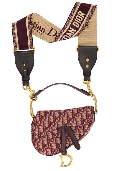 Dior Oblique Mini Saddle Bag - Red