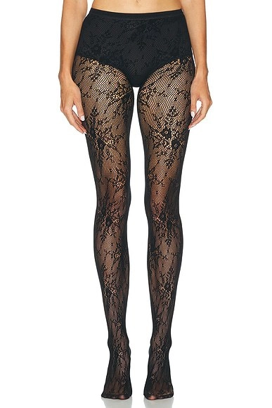 Swedish Stockings Rosa Lace Tights - Black