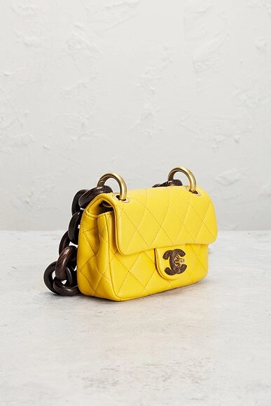 Chanel Lambskin Paris-dakar Wenge Wood Mini Square Flap Bag