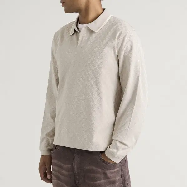 DIME Jacquard Long Sleeve Polo