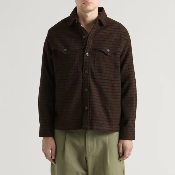 Barbour Heritage + Hatfield Os Houndstooth Overshirt