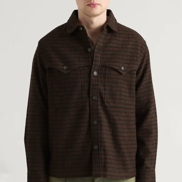 Barbour Heritage + Hatfield Os Houndstooth Overshirt