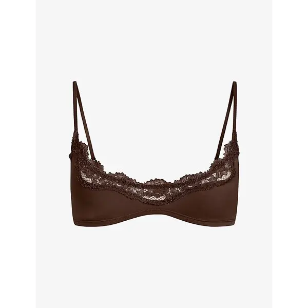 SKIMS Fits Everybody Lace Scooped Stretch-woven Bralette