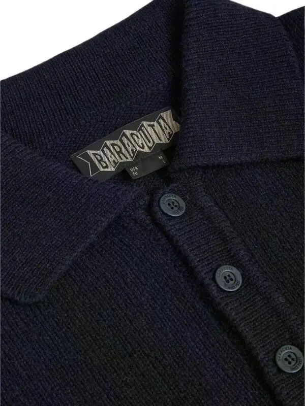 BARACUTA Argyle-intarsia Polo-collar Sweater