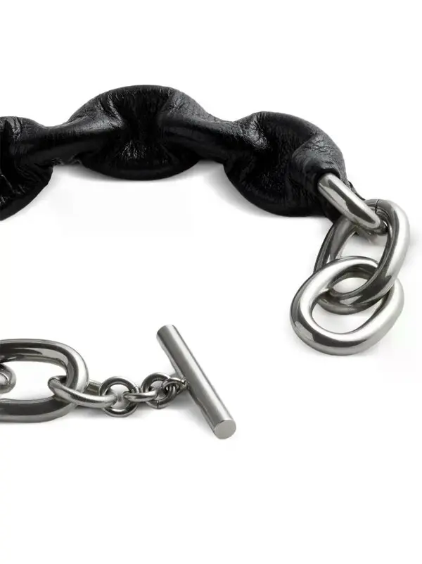 MAISON MARGIELA Leather-wrapped Chain-link Bracelet
