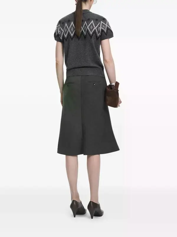JNBY Geometric-jacquard Polo-collar Sweater - Grey