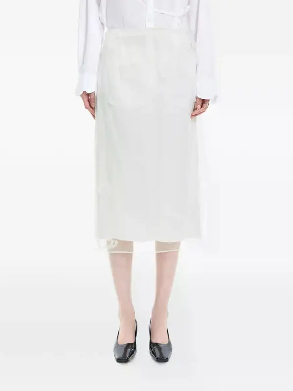 JNBY Mesh-embroidered Layered Midi Skirt