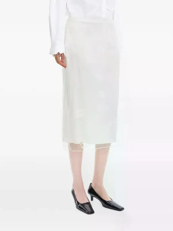 JNBY Mesh-embroidered Layered Midi Skirt