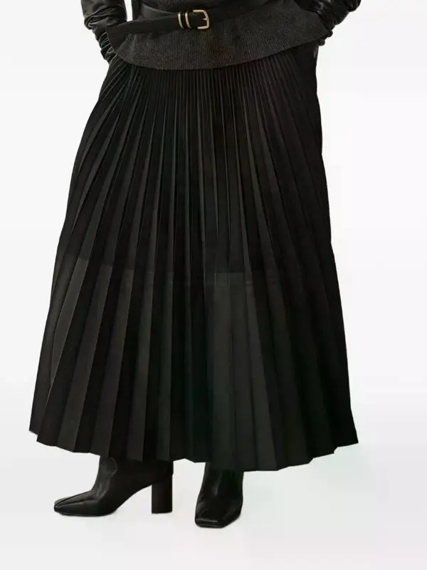 LESS High-waisted Pleated Maxi Skirt