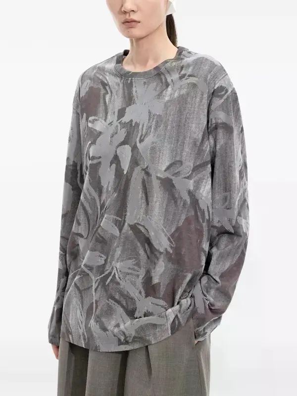 JNBY Rose-print Long-sleeve T-shirt