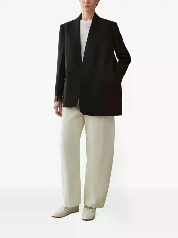LESS Lace-trim Double-breasted Blazer
