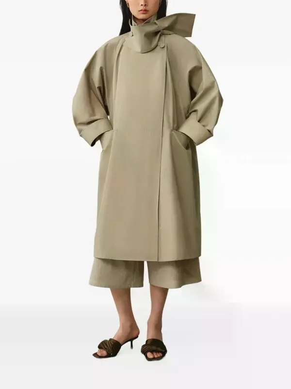 LESS A-line Raglan-sleeve Trench Coat - Neutrals
