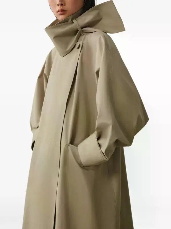 LESS A-line Raglan-sleeve Trench Coat