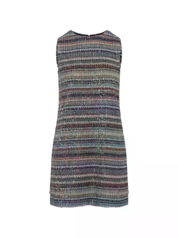 Missoni Sequin-embellished Zigzag-knit Mini Dress - Blue