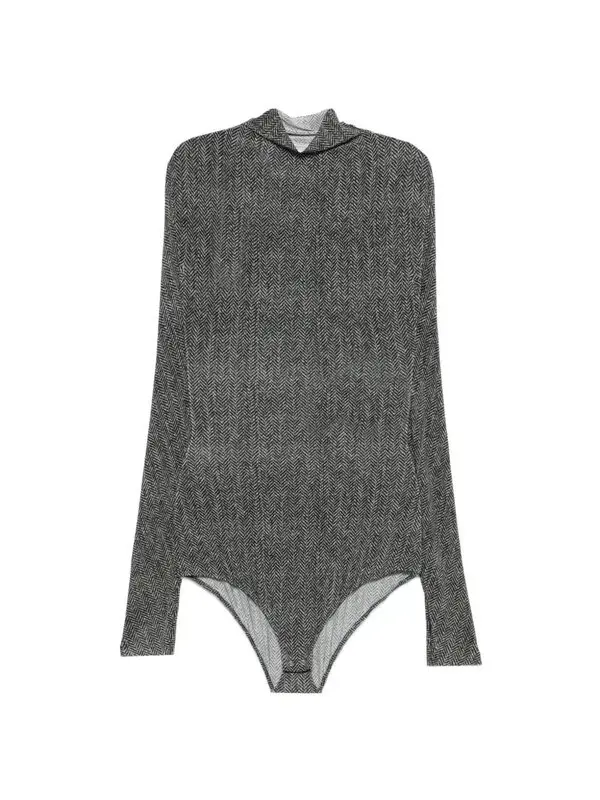 MAISON MARGIELA Herringbone-print High-neck T-shirt