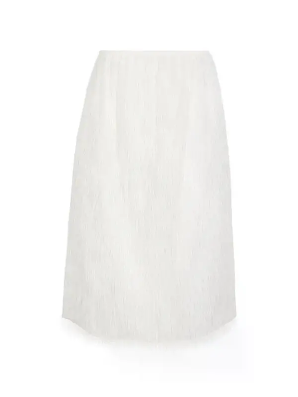 JNBY Fringe-jacquard Midi Skirt - Neutrals