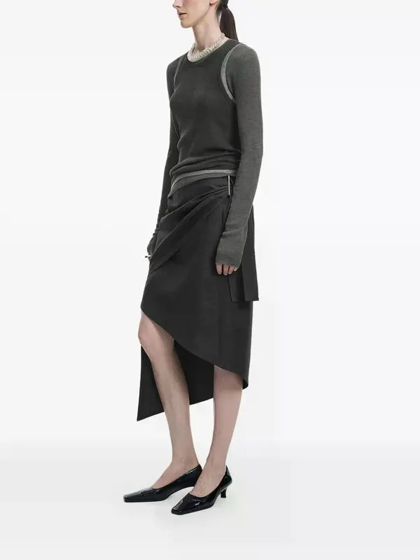 JNBY Asymmetric Belted Midi Skirt