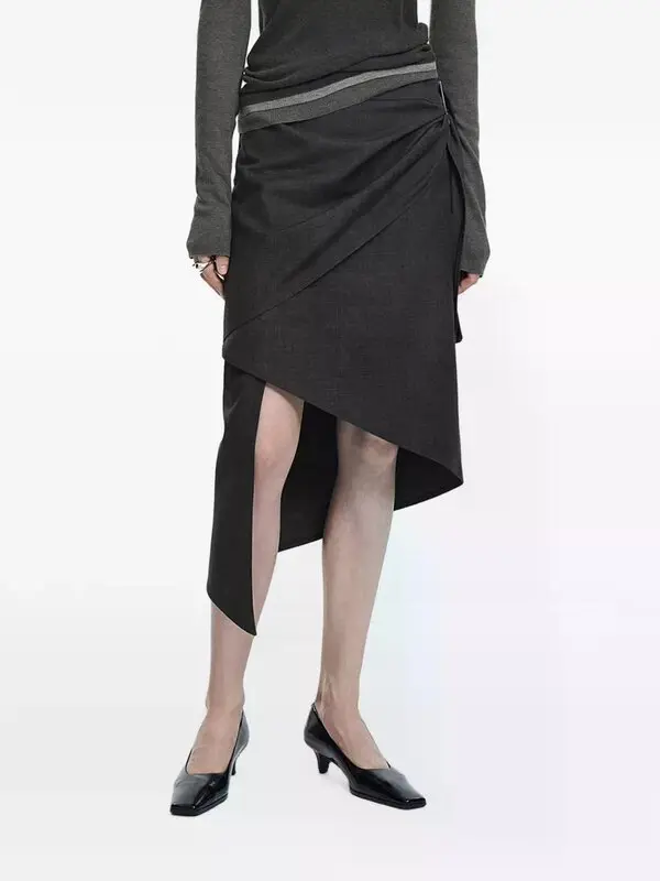JNBY Asymmetric Belted Midi Skirt