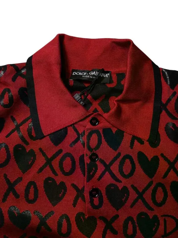 Dolce & Gabbana Heart-print Short-sleeved Polo Shirt
