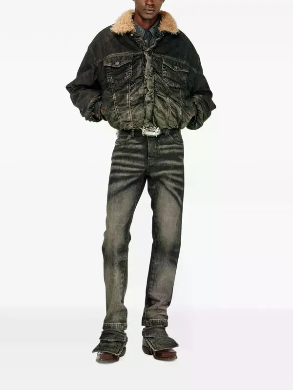 DIESEL® Ruched Denim Jacket - Black