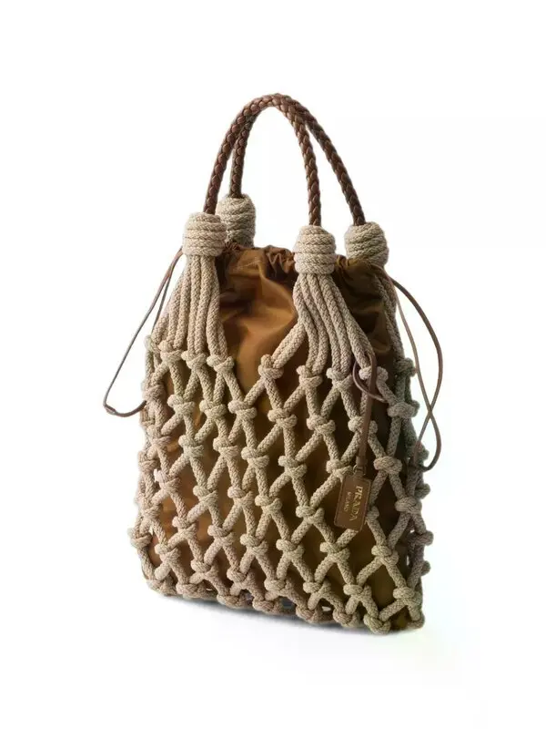 Prada Noué Medium Cotton Macramé Bag