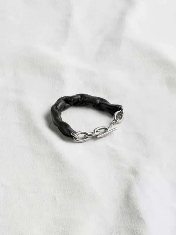 MAISON MARGIELA Leather-wrapped Chain-link Bracelet
