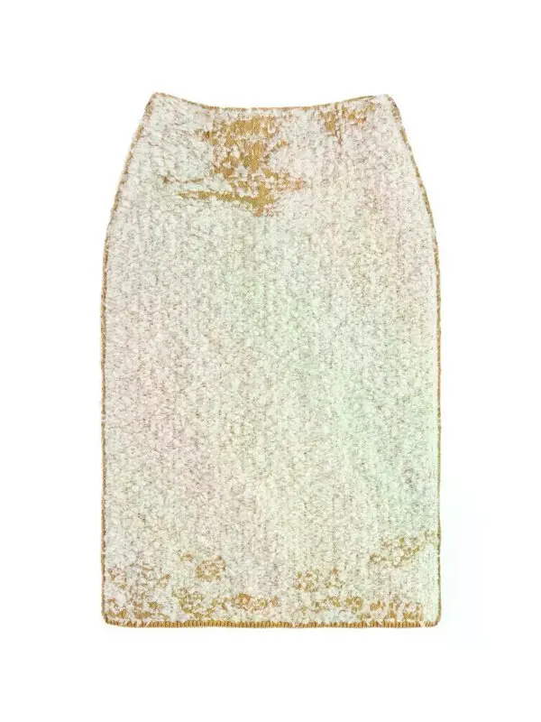 MAISON MARGIELA Acid-knit Straight Midi Skirt - Neutrals