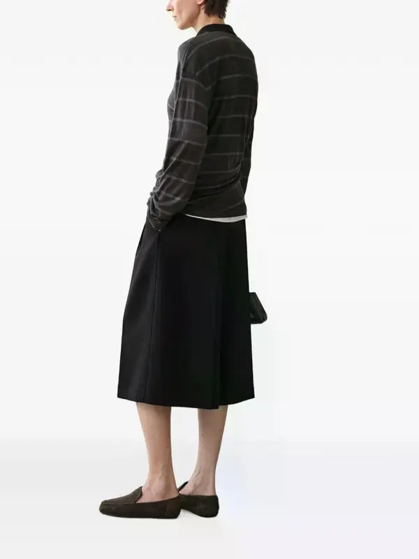 LESS Striped Drawstring Polo Top