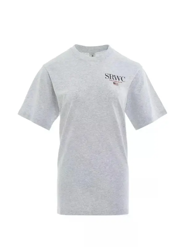 Sporty & Rich Logo-print Cotton T-shirt - Grey