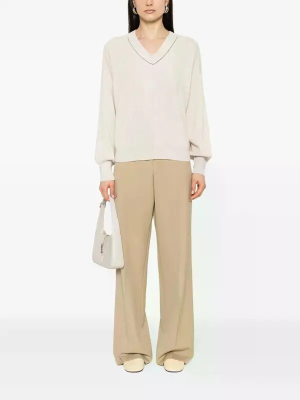 Brunello Cucinelli Monili-chain Ribbed Jumper