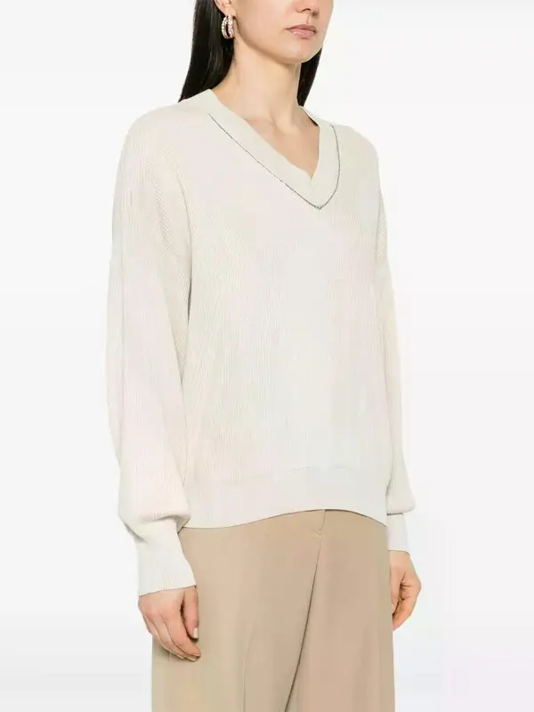 Brunello Cucinelli Monili-chain Ribbed Jumper